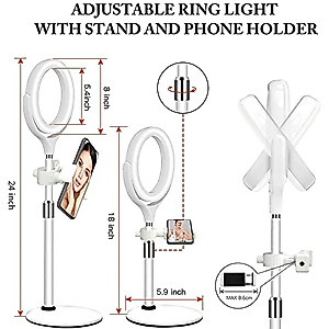 Video Conference Lighting Kit for Zoom Meeting, Desktop Ring Light with Stand for Laptop/Computer/Monitor/Webcam/iPhone, Selfie Circle Light for Zoom Calls/Online Virtual Meeting/Office Video Calls