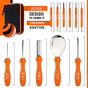 RFAQK Pumpkin Carving Kit with Stencils-23PCS Halloween Pumpkin Carving Tools and Patterns for Beginners Heavy Duty Stainless-Steel Professional set for Halloween Jack o Lantern