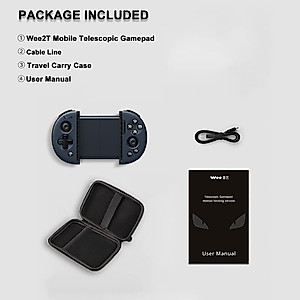 FLYDIGI Wee2T Telescopic Gamepad with Carry Case, Portable Gamepad with Flymapping Technology, Compatible for Android Gaming Devices within 3.5-6.3 Inch (75-165mm). Faster Connection.