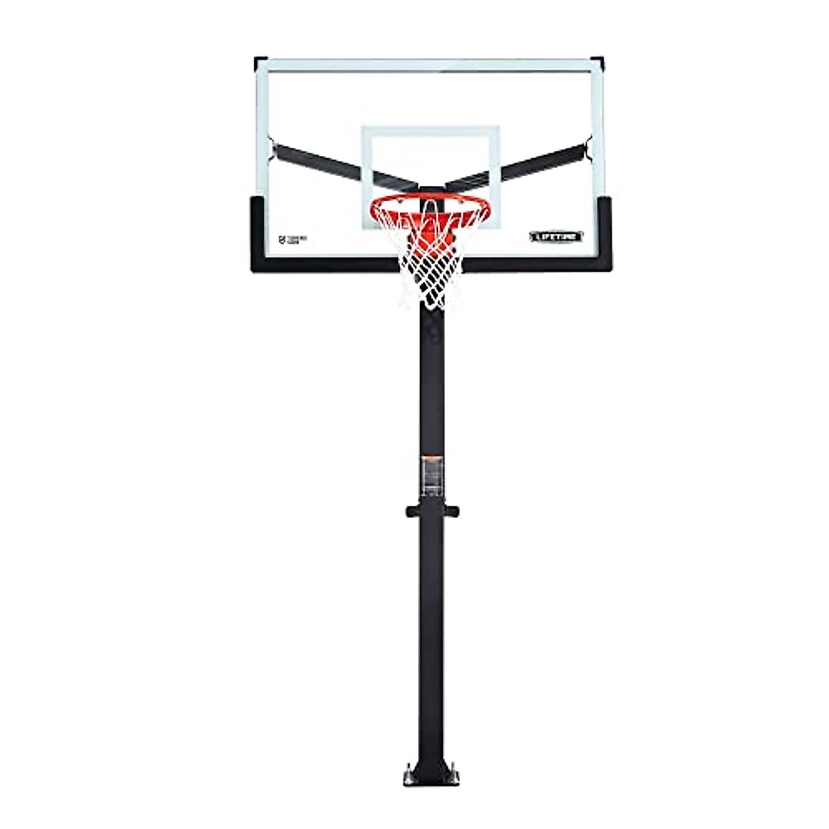 Lifetime 60" In-Ground Basketball Hoop, Mammoth Lift Adjustable Height, Tempered Glass Backboard Bolt Down System