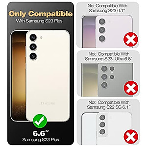 Dexnor Full Body Case for Samsung Galaxy S23 Plus 5G/6.6 inches,[Extra Front Frame] Heavy Duty Military Grade Protection Built-in Screen Protector and Kickstand for Samsung S23 Plus 5G,Black