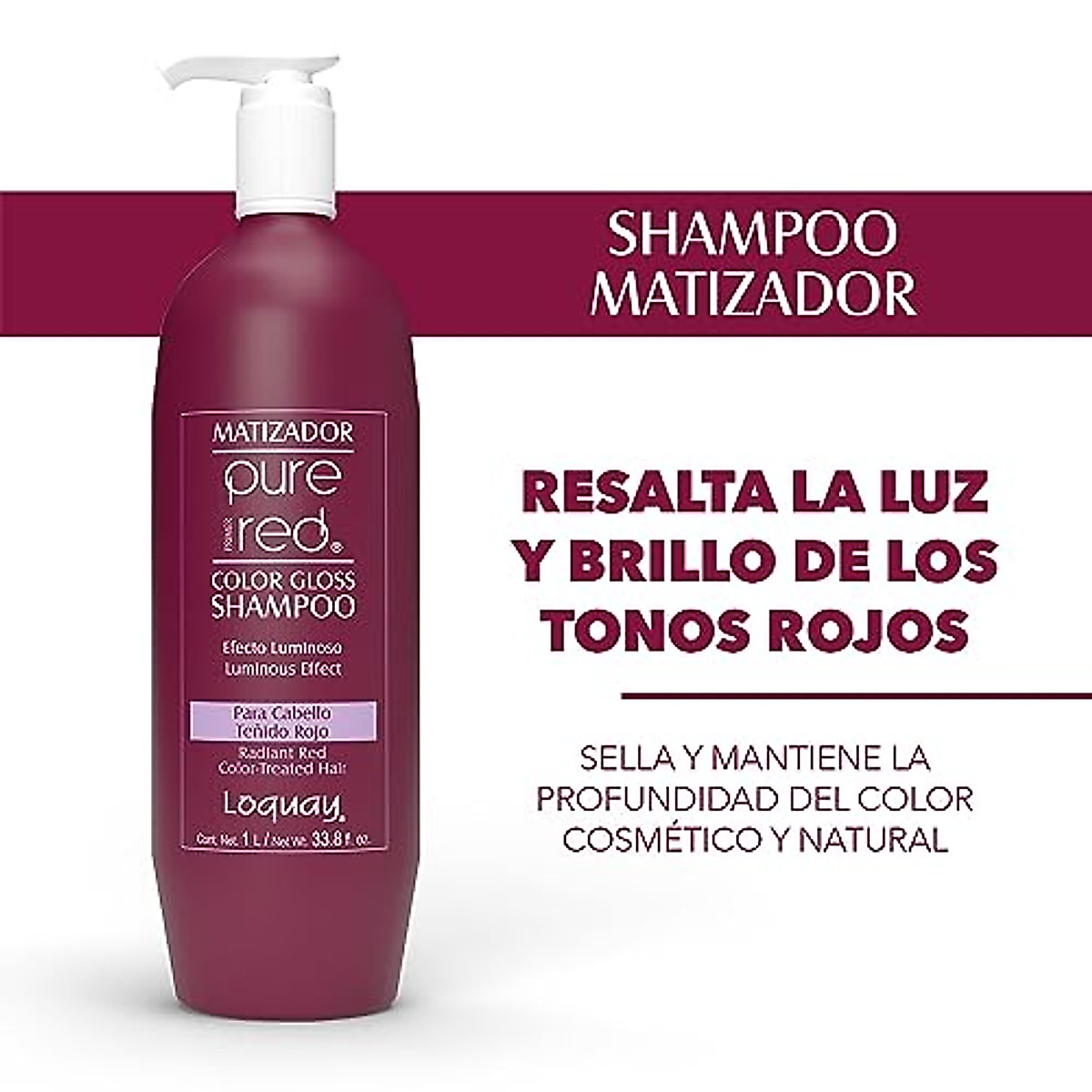 Loquay Primer pure Red Color Gloss Shampoo/ Luminous Effect 33.8 oz