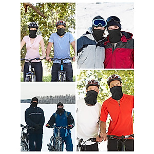 SATINIOR 6 Pcs Ski Mask Cover Full Face Mask Summer Face Covering Ice Silk UV Protection Balaclava Women Men Outdoor Sports(Black)