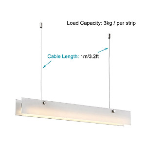 OTTFF 16 Pcs Lighting Light Suspension Cables Kit Steel Hanging Chains, Per Strip Load 6.6 Ib & 3 ft for LED Panel Light LED Shop Lights Aquarium Lights, Attachments Included