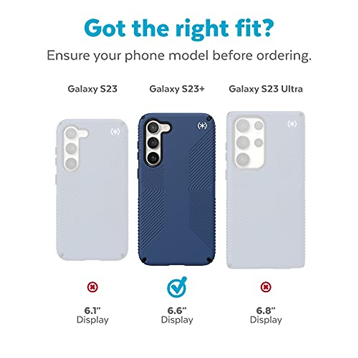 Speck Samsung Galaxy S23 Plus Case - Drop Protection, Extra Grip, Scratch Resistant & Shock-Absorbent Case for Galaxy S23 Plus - Slim Design Grip Protection S23 + Black Case - Grip Case Presidio2