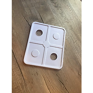 Dutch Bucket Lid, Hydroponic, 2 x 1-3/4" Holes, 12" x 10", White - 10 Pack