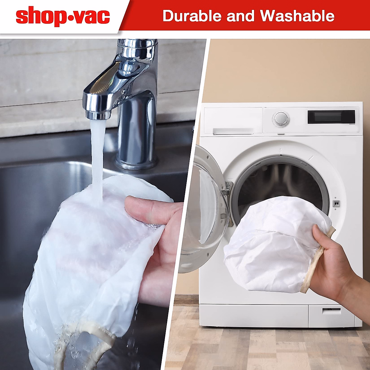 Shop-Vac 5 Gallon 2.0 Peak HP Wet/Dry Vacuum 5971536 + 90115 Dacron Cloth Filter 2 Pack