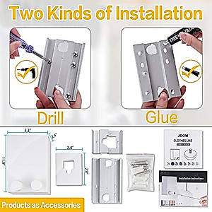 Retractable Clothesline |Indoor Outdoor Clothes Line | Heavy Duty Clothes Drying Laundry Line | Wall Mounted Drying Rack Clothing Line | Retracting Hanging | Lock to Prevent Sagging