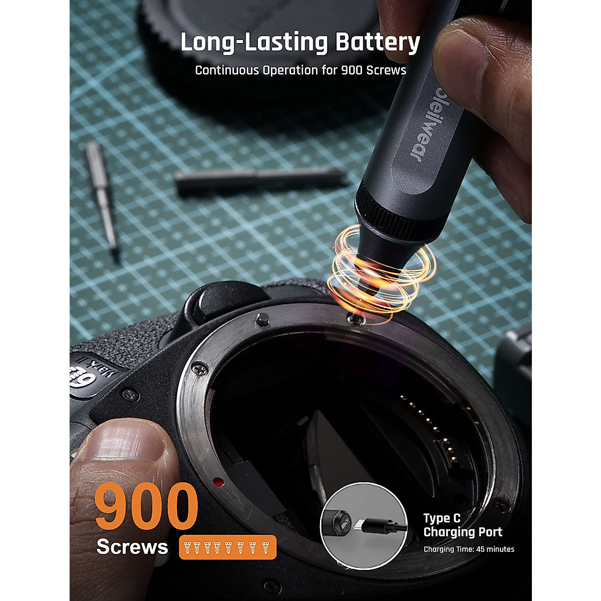 Mini Electric Screwdriver, 52 in 1 Electric Screwdriver Kit with 48 Magnetic Bits, Soleilwear Precision Screwdriver Cordless Repair Tool for Phone Camera Laptop Watch