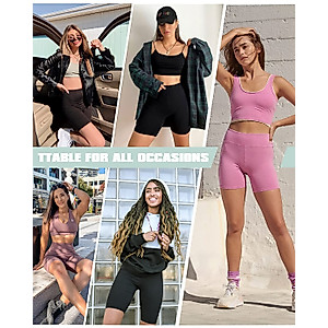 Diu Life 5 Pack High Waist Biker Shorts for Women - Buttery Soft 8" Womens Shorts for Workout, Yoga, Athletic