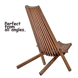 Daxue Folding Garden Chairs Solid Wood Outside Foldable Low Profile Acacia Wood Lounge Chair for Indoor Outdoor Handcrafted Patio Seating No Assembly Required Beach Yard Balcony Furniture