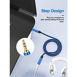 NC XQIN Headphone Extension Cable 1ft, 3.5mm Extension Nylon Braided Aux Extension Cable 3.5mm Audio Cable Extension 3.5mm Male to Female Audio Stereo Cable Compatible with Headphone Speaker