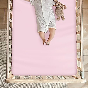 Crib Sheets Girl 4 Pack, Baby Crib Sheet for Crib Mattress and Toddler Bed Mattress, Soft Breathable Fitted Kid Toddler Sheets Set for Girls, Pink & Purple