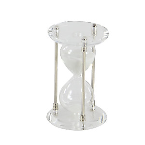 Deco 79 The Novogratz Metal Hourglass Sand Timer with Acrylic Base, 4" x 4" x 6", Silver
