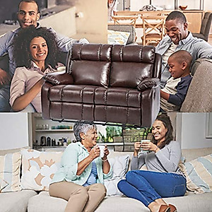 BestMassage Recliner Sofa Loveseat Leather Sofa Recliner Couch Manual Reclining Sofa Recliner Chair, Love Seat, and Sofa for Living Room Home Furniture