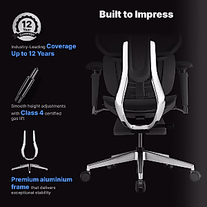 HINOMI X1 Ergonomic Office Chair with Foot Rest - Comfortable Computer Chair, Home Office Desk Chair with Lumbar Support, Comfy Mesh Office Chair, Gaming Chair for Adults (Black, Large)