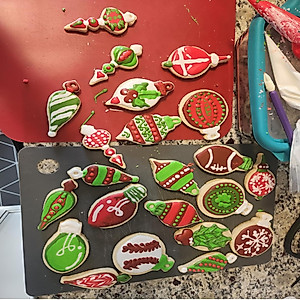 Christmas Ornament Cookie Cutter Set -6 Pieces In Assorted Designs - Stainless Steel