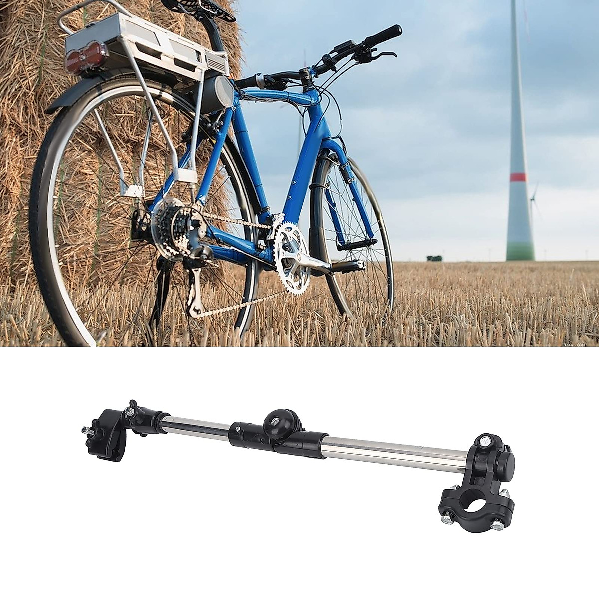Umbrella Holder Bike Umbrella Stand Holder Adjustable Stainless Steel Tube with Ring Locks Accessories for Motorcycle