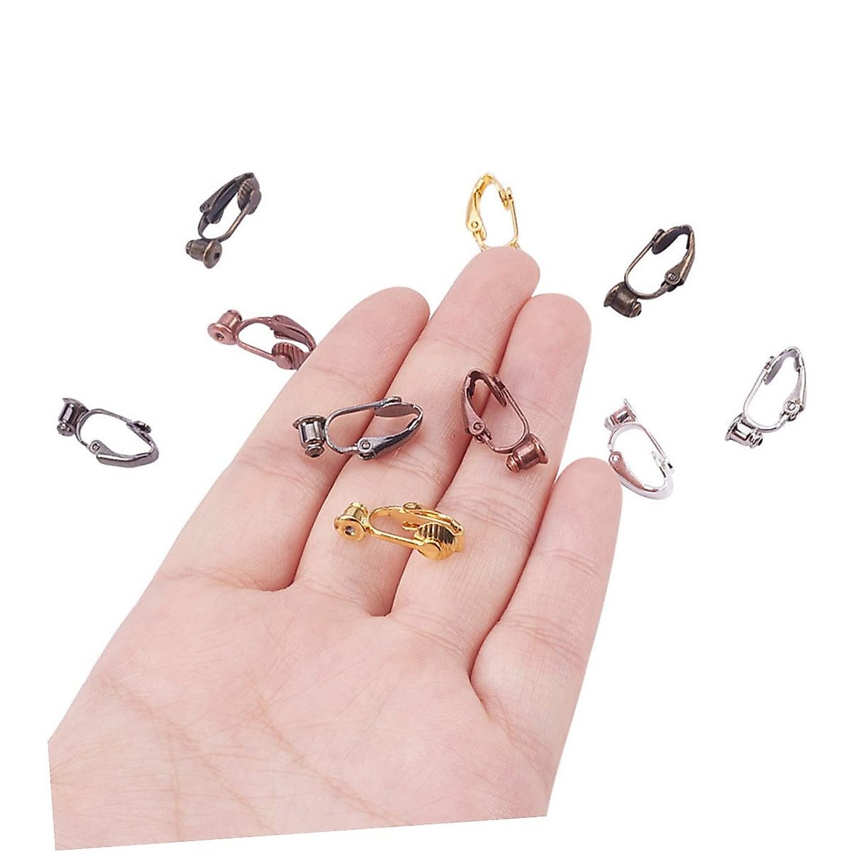 COHEALI 72 Pcs Non- Pierced Ears Ear Ring Non- Pierced Earring Clips Aretes Ear Clips Clip- on Earring Base DIY Earring Clips Inears Jewelry Accessories Non-Piercing Jewelry Material Boxed