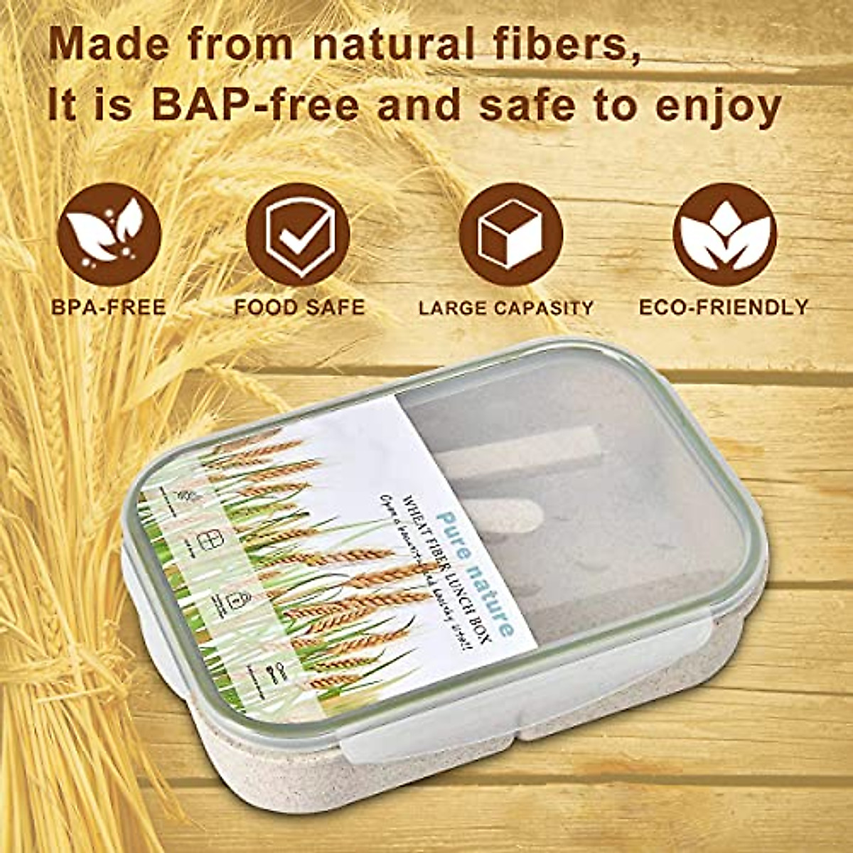 bacxigo Bento Box, Bento lunch Box for Kids and Adults, Lunch Container with Fork and Spoon, Leak Proof Lunch Box, Microwave and Dishwasher Safe Bento Boxes,Mom’s Choice Kids Lunch Box
