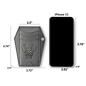 Lazy Skull Minimalist Coffin Wallet – Small Front Pocket Goth Wallet – Skull Wallet for Women and Men–Witchy Goth accessory