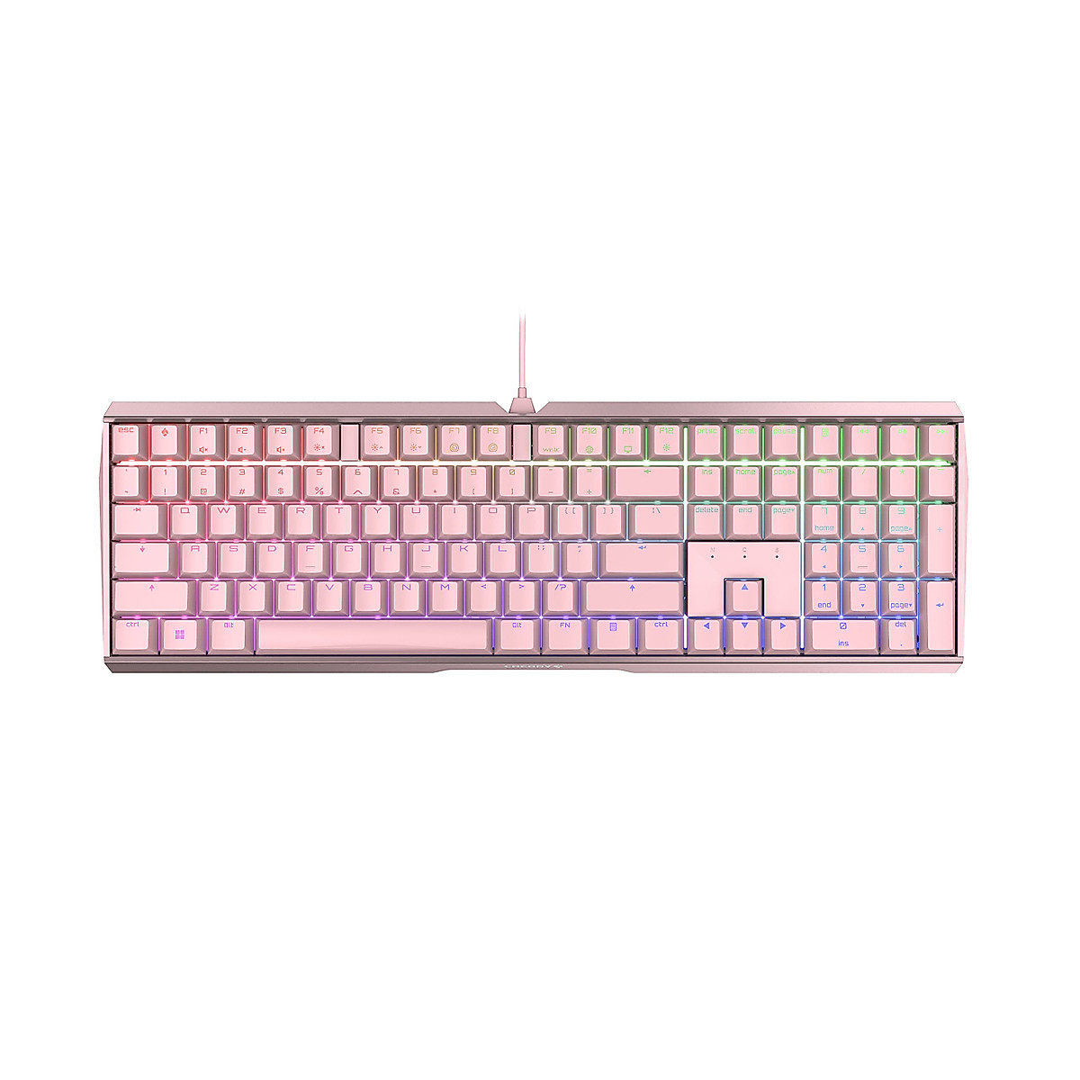 Cherry MX 3.0 S Wired Mechanical Gaming Keyboard. Aluminum Housing Built for Gamers w/MX Brown Switches. RGB Backlit Color Display Over 16m Colors. Pink