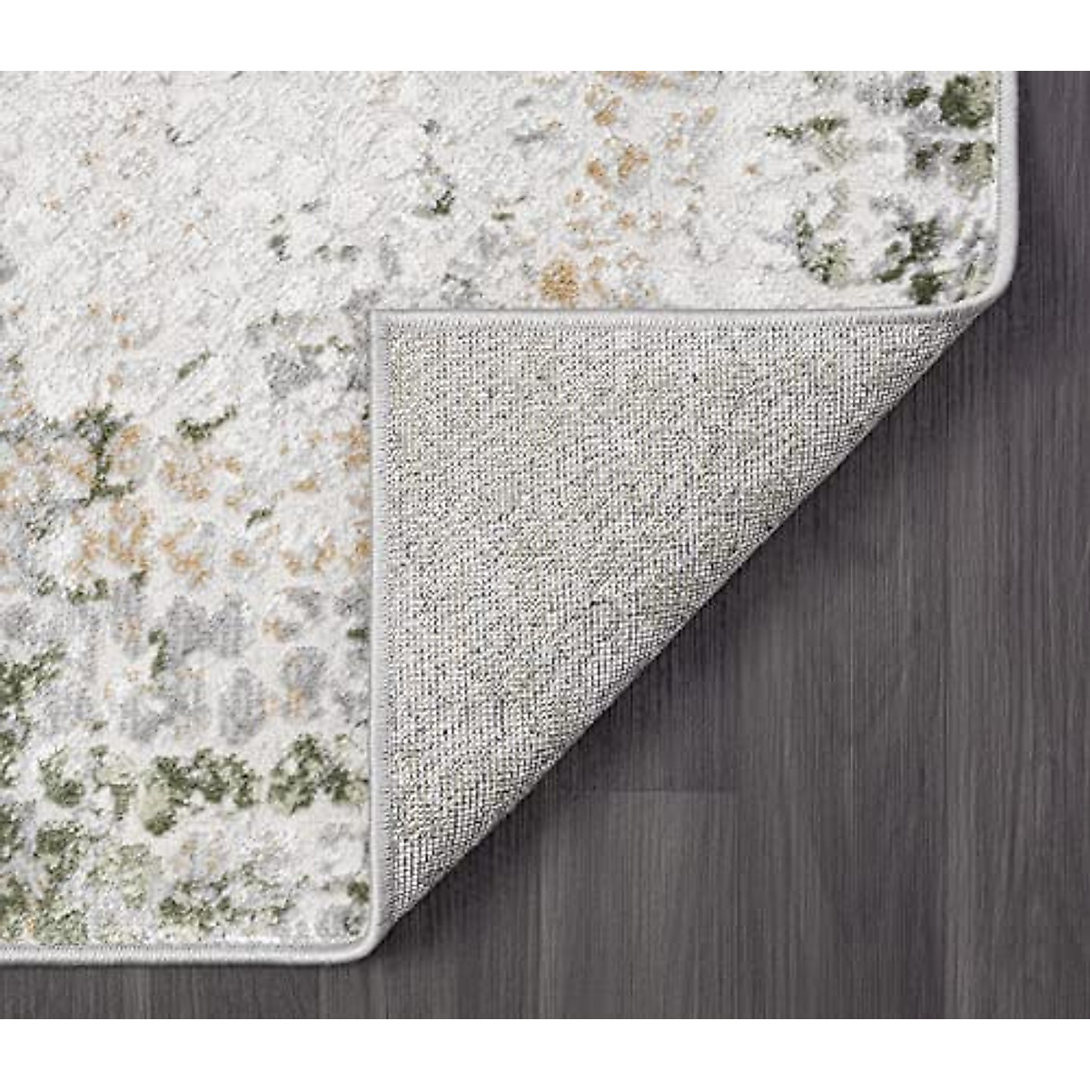 Abani Atlas 4'x6' Green/Grey Area Rug, Contemporary Abstract - Durable Non-Shedding -Easy to Clean