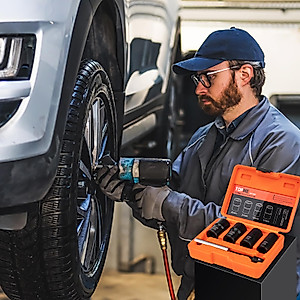 Topme Lug Nut Removal Tool, 6 Pieces Lug Nut Extractor Set 1/2 Inch Drive, Locking Lug Nut Removal Tool for Damaged, Frozen, Studs, Rusted, Rounded-Off Bolts & Nuts Screws