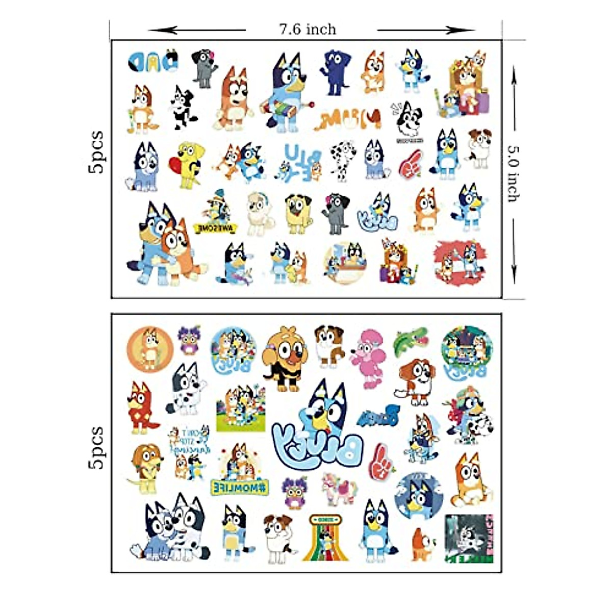 10 Sheets(325 PCS) Temporary Tattoos Stickers for Kids,Blue-y Birthday Themed Party Supplies Decoration Favors, Cartoon Sticker Tattoos Gift for Kids Boys Girls Home Activity Class Prizes Carnival Christmas Rewards