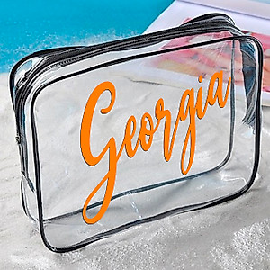 Zexpa Apparel Personalized Clear Toiletry Bags Customized Waterproof Easy Security Access Cosmetic Case With Zipper Clouser Font & Color options