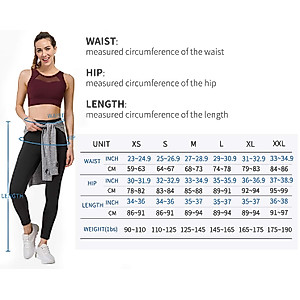 PHISOCKAT High Waist Yoga Pants Women with Pockets, Leggings for Women Tummy Control, Workout Leggings Black