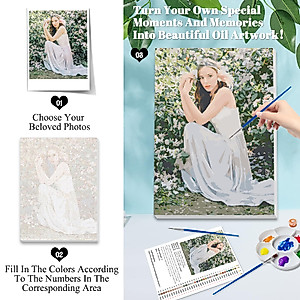 Dipopizt Personalized Paint by Numbers Kit for Adults Beginner, Customized DIY Oil Acrylic Painting by Number Kits Canvas, Custom Paintworks Artwork with Your Own Picture 12”L x 12”W