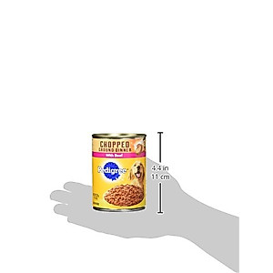 PEDIGREE CHOPPED GROUND DINNER Adult Canned Soft Wet Dog Food Variety Pack, Filet Mignon Flavor and With Beef, 13.2 Ounce (Pack of 12)