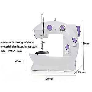 Jinyuan Mini Sewing Machine, Dual Speed Portable Sewing Machine for Beginner with Light, Sewing Kit for Kids, Household