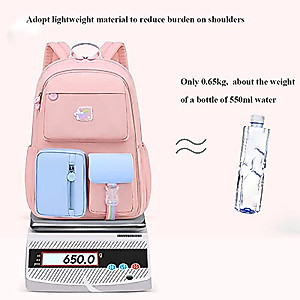KEBEIXUAN Cute Backpacks for School Girls Aesthetic Bright Color Kids Backpack Bookbag for Girls 6-12 Years Old