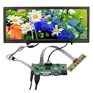 FanyiTek 10.3 inch 1920x720 FHD 850nit IPS Wide Bar LCD Screen and HDMI VGA DVI Audio LVDs Controller Board,for Car Gauge Display