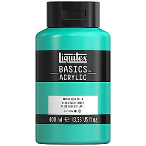 Liquitex BASICS Acrylic Paint, 400ml (13.5-oz) Bottle, Bright Aqua Green