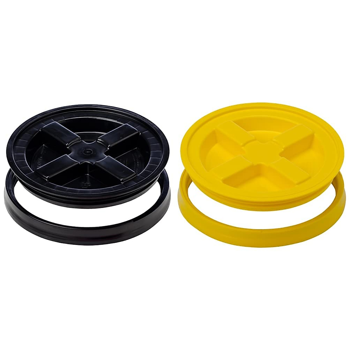 Gamma2 Gamma Seal Lid - Pet Food Storage Container Lids - Black and Yellow