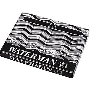 Waterman Large Standard Ink Cartridges Permanent Black