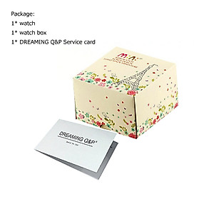 DREAMING Q&P Cute Bunny Women's Girl's Wrist Watches with Soft Pink Leather Strap Rose Golden Case fq062