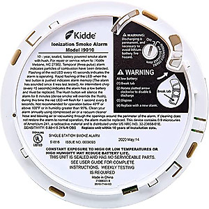 Kidde Smoke Detector, 10-Year Battery, LED Indicators, Replacement Alert, Test-Reset Button, 6 Pack