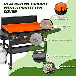 Silicone Griddle Cover for Blackstone Grill 28 Inch,Full-Edge Protective Blackstone Cover, Heavy Duty Food Grade Silicone Mat,All Season Griddle Accessories(Orange)