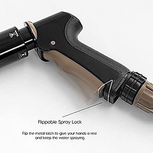 IRIS USA 65.61 FT All-in-One Retractable Hose Reel with Garden Hose, Nozzle and Hose Connector, Easy Retractable, Black