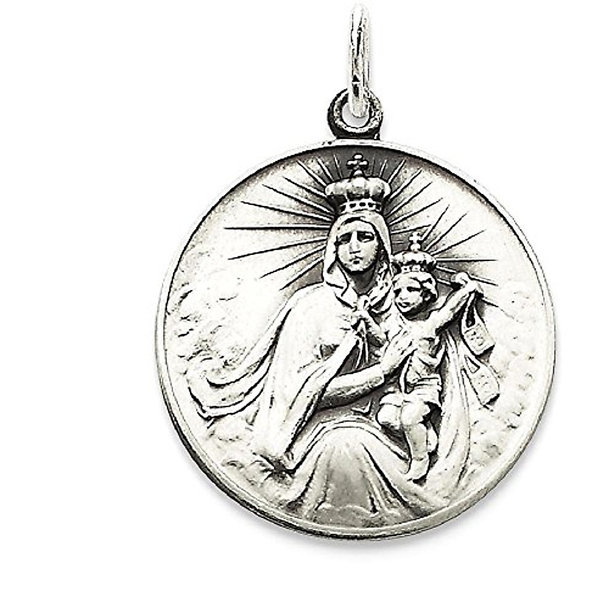 IceCarats 925 Sterling Silver Vintage Our Lady of The Holy Scapular Medal Necklace Charm Pendant Only