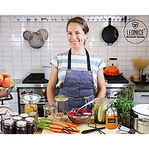 Canning Supplies Starter Kit, Stainless Steel Canning Set Tools: Rack, Ladle, Measuring Spoons, Funnel, Tongs, Jar Lifter, Lid Lifter & Accessories for Canner/Pot, Beginner, Home Canning Kit - Black