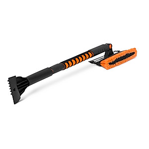 Snow MOOver 39" Extendable Snow Brush with Detachable Ice Scraper | 11" Wide Squeegee & Bristle Head | Lightweight Aluminum Body with Ergonomic Grip | No Scratch Winter Cleaning Tool for Cars & SUVs