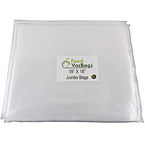 15-inch by 18-inch FoodVacBags Commercial Vacuum Sealer Bags, Industrial Size Storage for Food, Clothing, Documents (100)