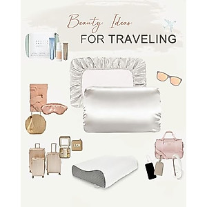 Yanideer Satin Pillowcase for Hair & Skin Travel Elastic Band Cooling Satin Pillowcases - Satin Pillow Case Cover Pillow Cases Standard Size Queen, Grey