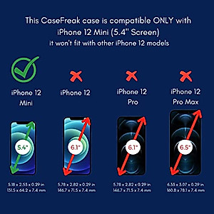 CASEFREAK Clear Case for iPhone 12 Mini with Magnetic Ring, Compatible with Mag-Safe Accessories, Slim Fit Anti-Yellowing Protective Case for iPhone 12 Mini (5.4" Screen)