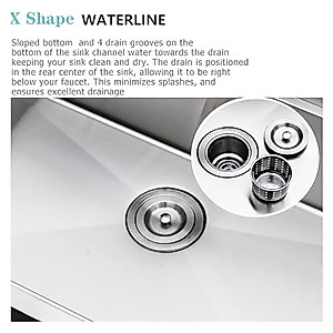 Lordear Kitchen Sink 33 Inch Drop In Kitchen Sink 33 x22 Inch Workstation Single Bowl Topmount 16 Gauge Stainless Steel 10'' Deep Handmade Kitchen Sink with Cutting Board